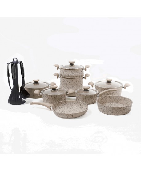 Batterie granite OMS collection 19 pièces - Crème