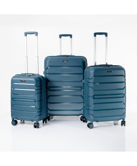 Set de trois valises avec roues démontables - Titou - Bleu turquoise